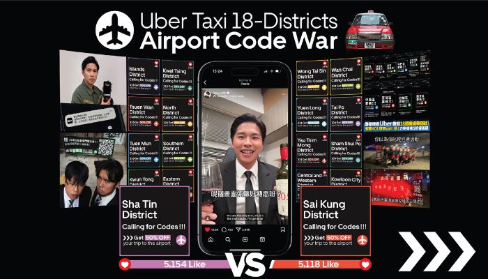 18 districts compete for airport promo codes in Uber HK’s social media ...